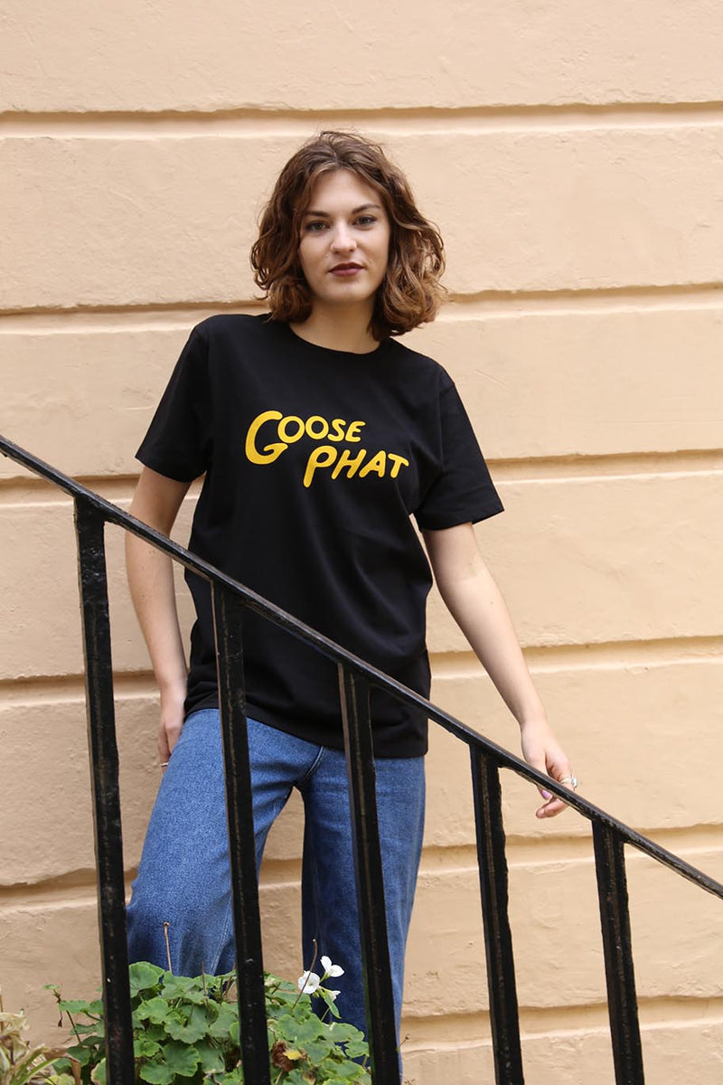 Seconds & Samples - Unisex Black Organic Cotton T-Shirt - Goose Phat – Goose Studios