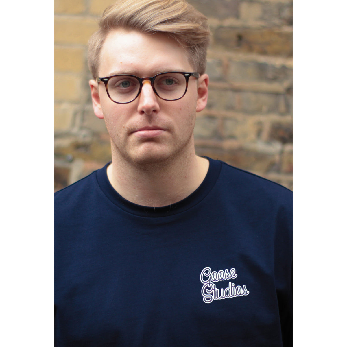 Seconds & Samples - Men's Navy Long Sleeve Organic T-Shirt - Neon Logo ...